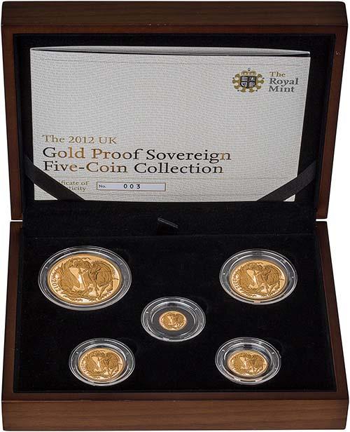 2012 Five Coin Sovereign Set Gold Proof l Chard