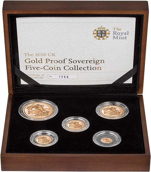 2010 Five Coin Sovereign Set Gold Proof l Chards